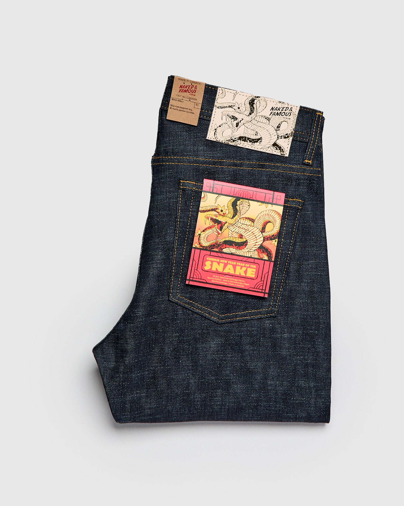 "Chinese New Year Snake" 12.5oz Selvedge Denim - True Guy Fit – Blue ...