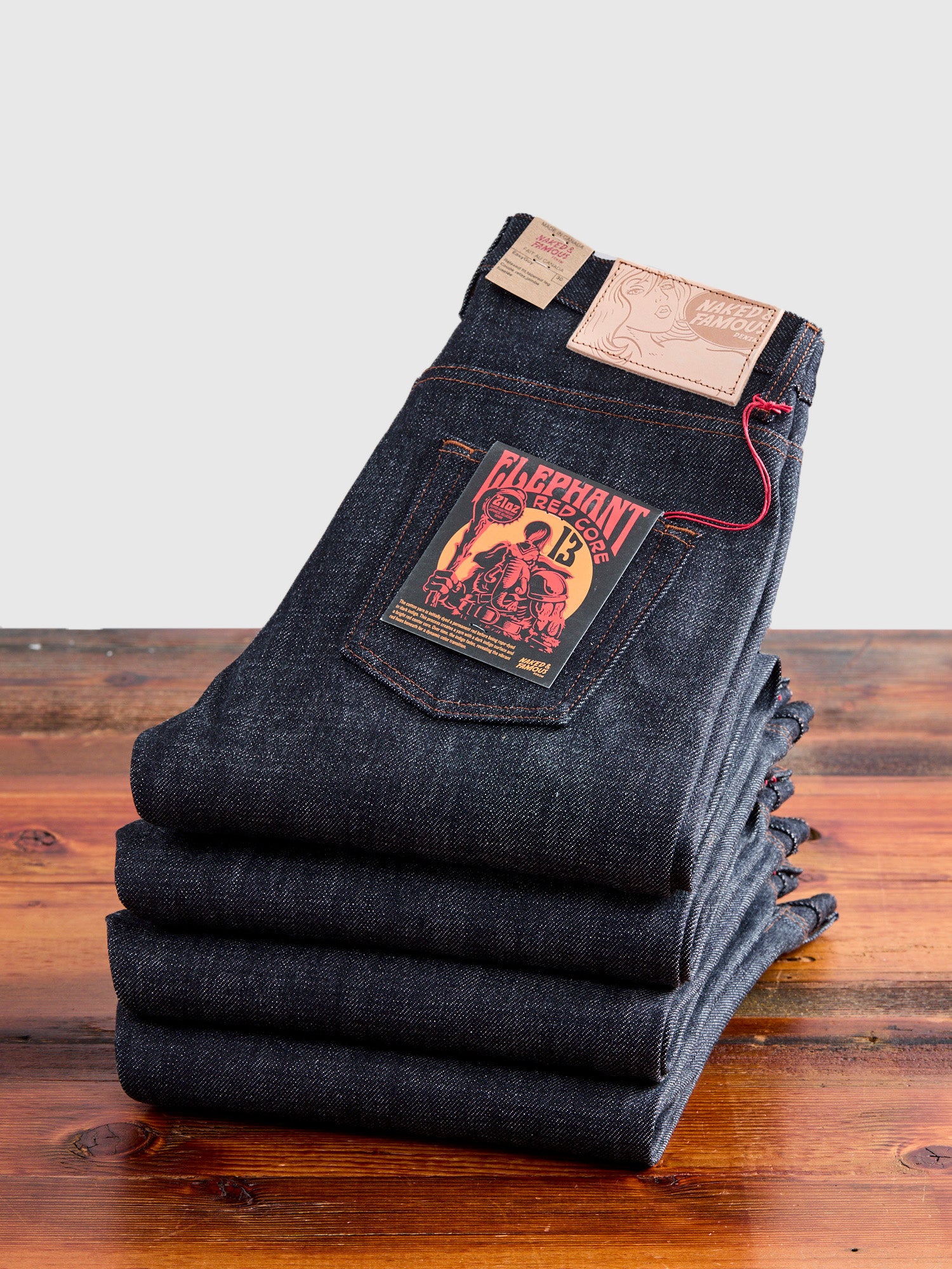 "Elephant 13 - Red Core" 21oz Selvedge Denim - Easy Guy Fit – Blue Owl ...