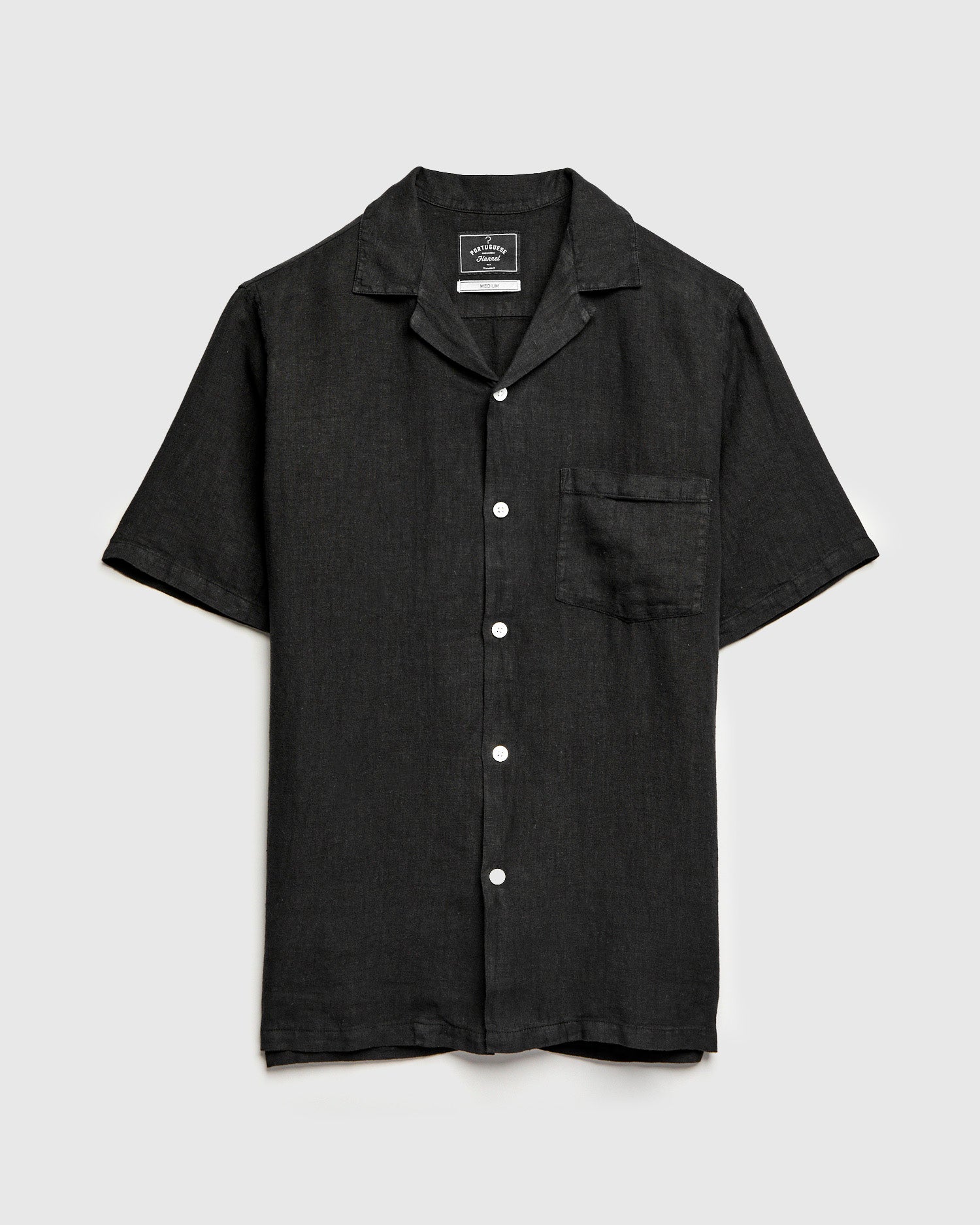 Linen Camp Collar Shirt in Black – Blue Owl Workshop