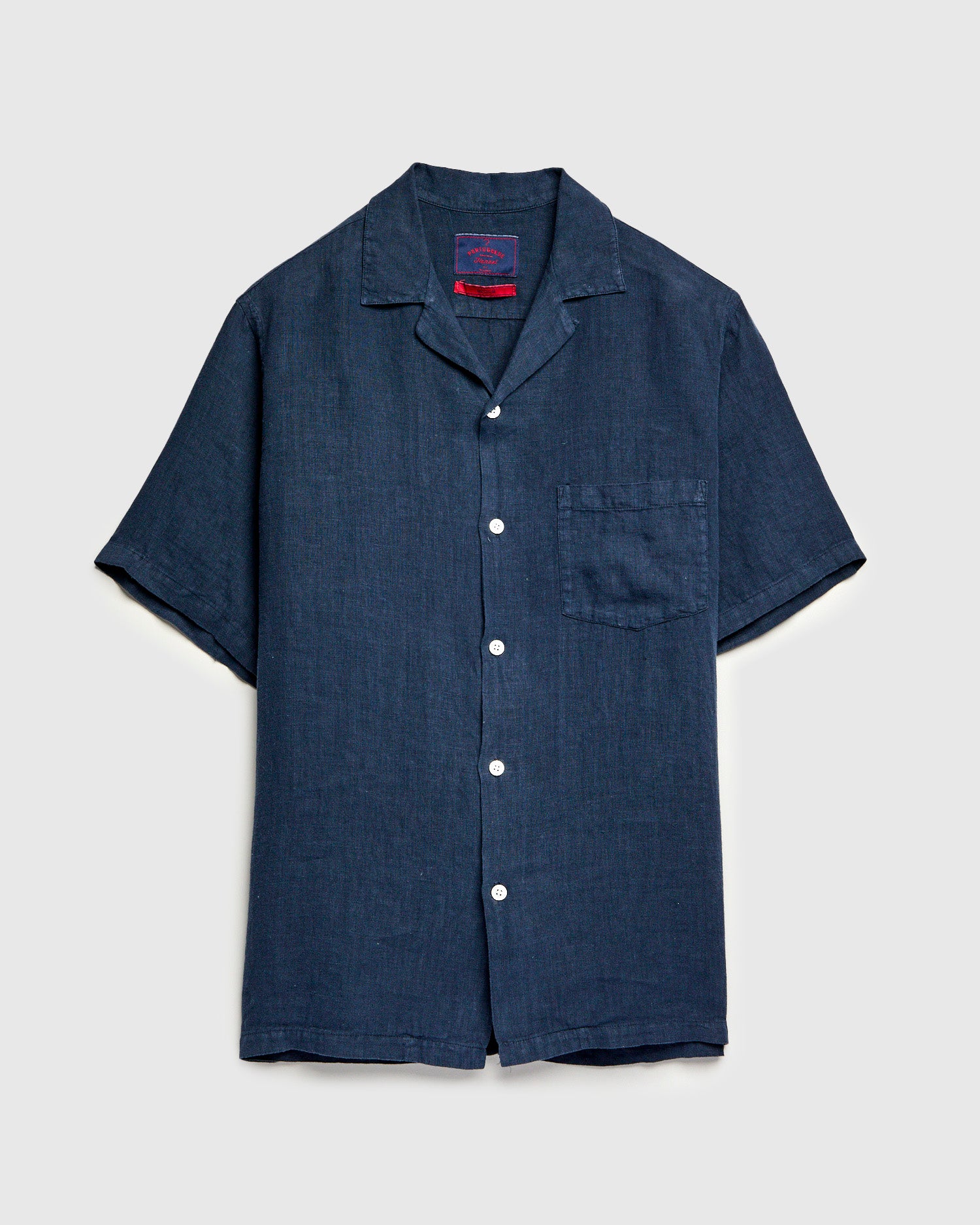 Linen Camp Collar Shirt in Navy – Blue Owl Workshop