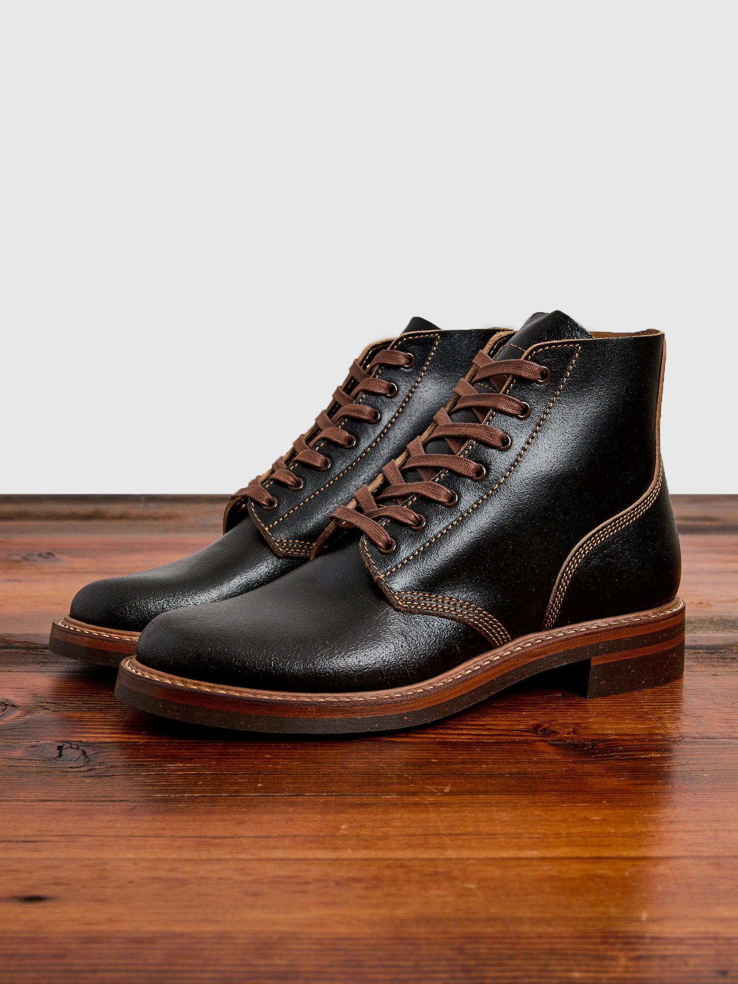 M-43 Service Shoe Boot in Horween Waxed Flesh Dark Brown – Blue Owl ...