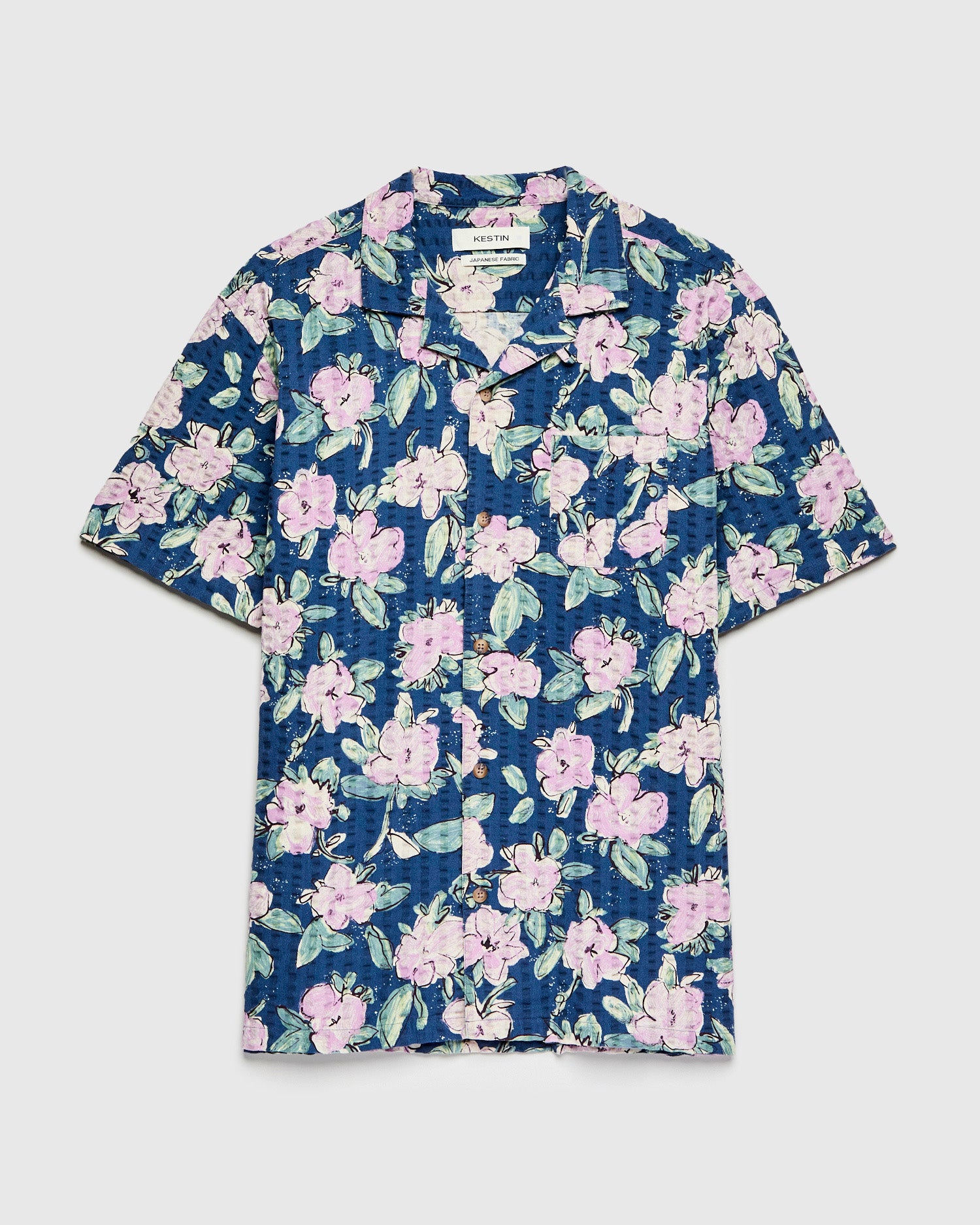 Seersucker Crammond Shirt in Blue Lilac Floral Print – Blue Owl Workshop