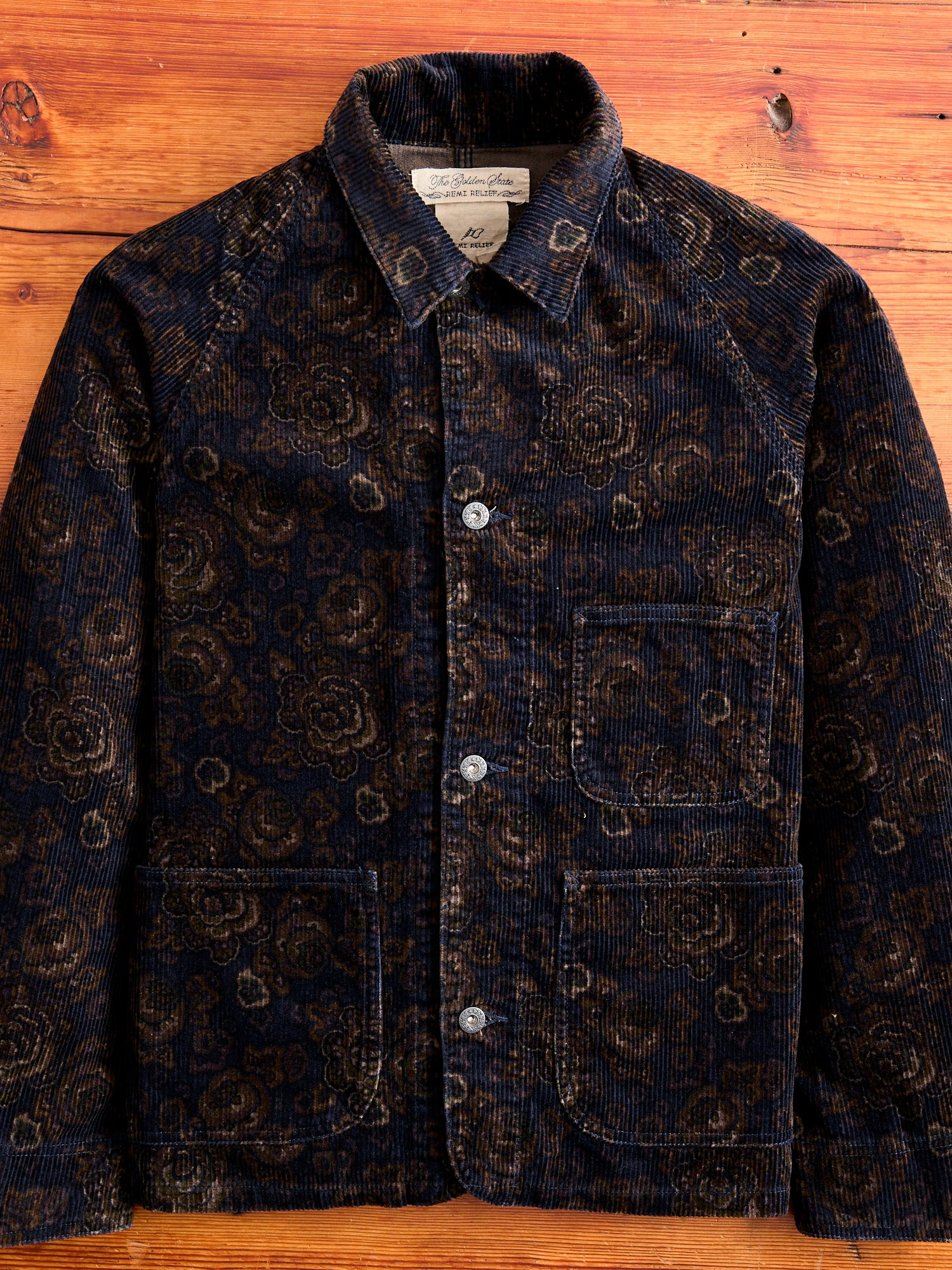 8W Printed Corduroy Engineer Jacket in Black – Blue Owl Workshop