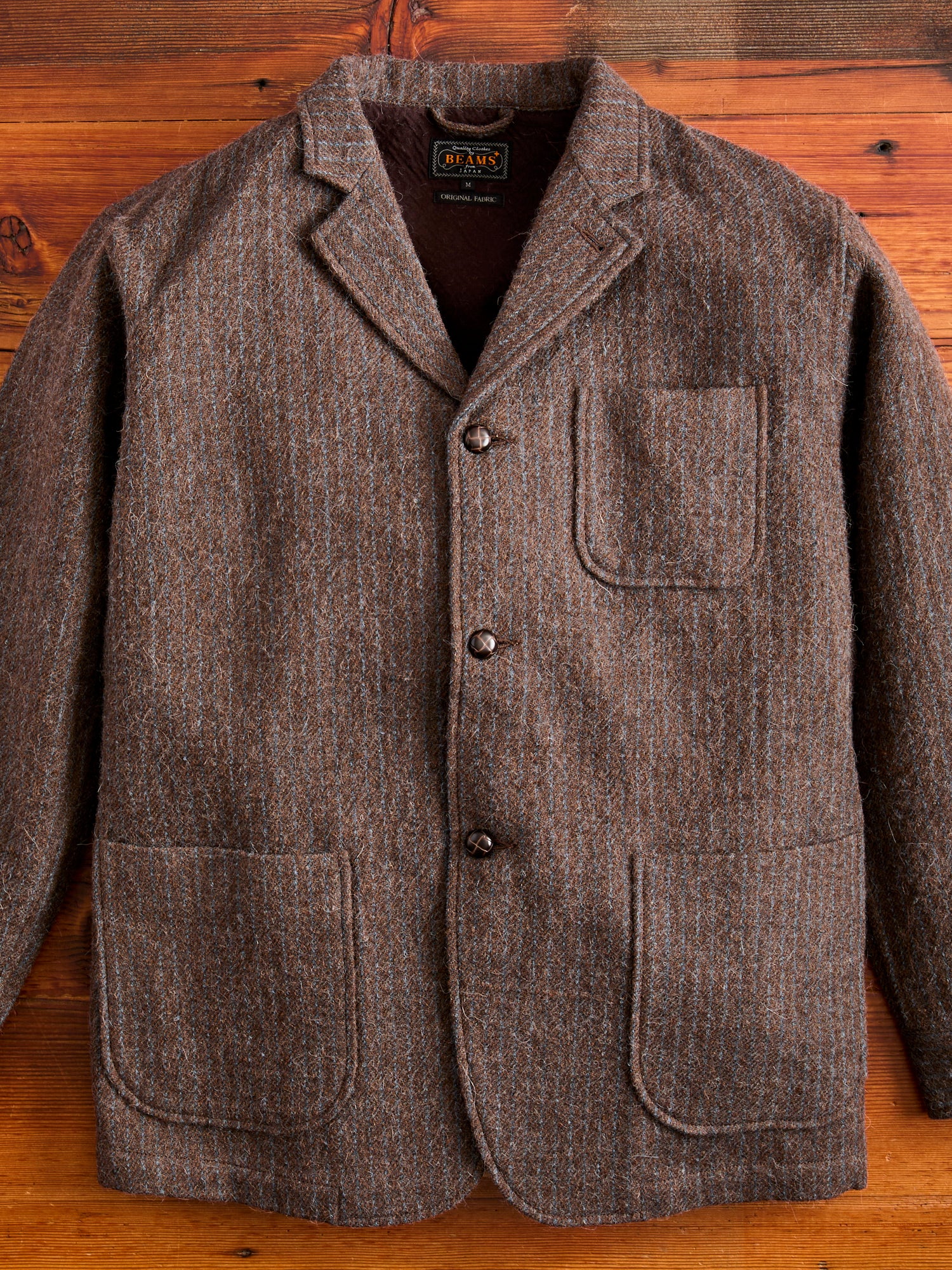 4B Cuffs Alpaca Tweed Jacket in Brown Stripe – Blue Owl Workshop