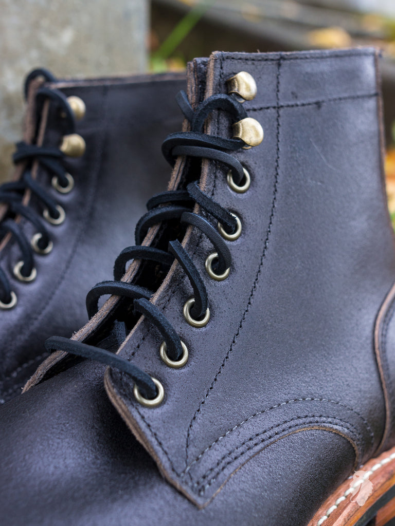 "Commando Trench Boot" in Waxed Black – Blue Owl Workshop