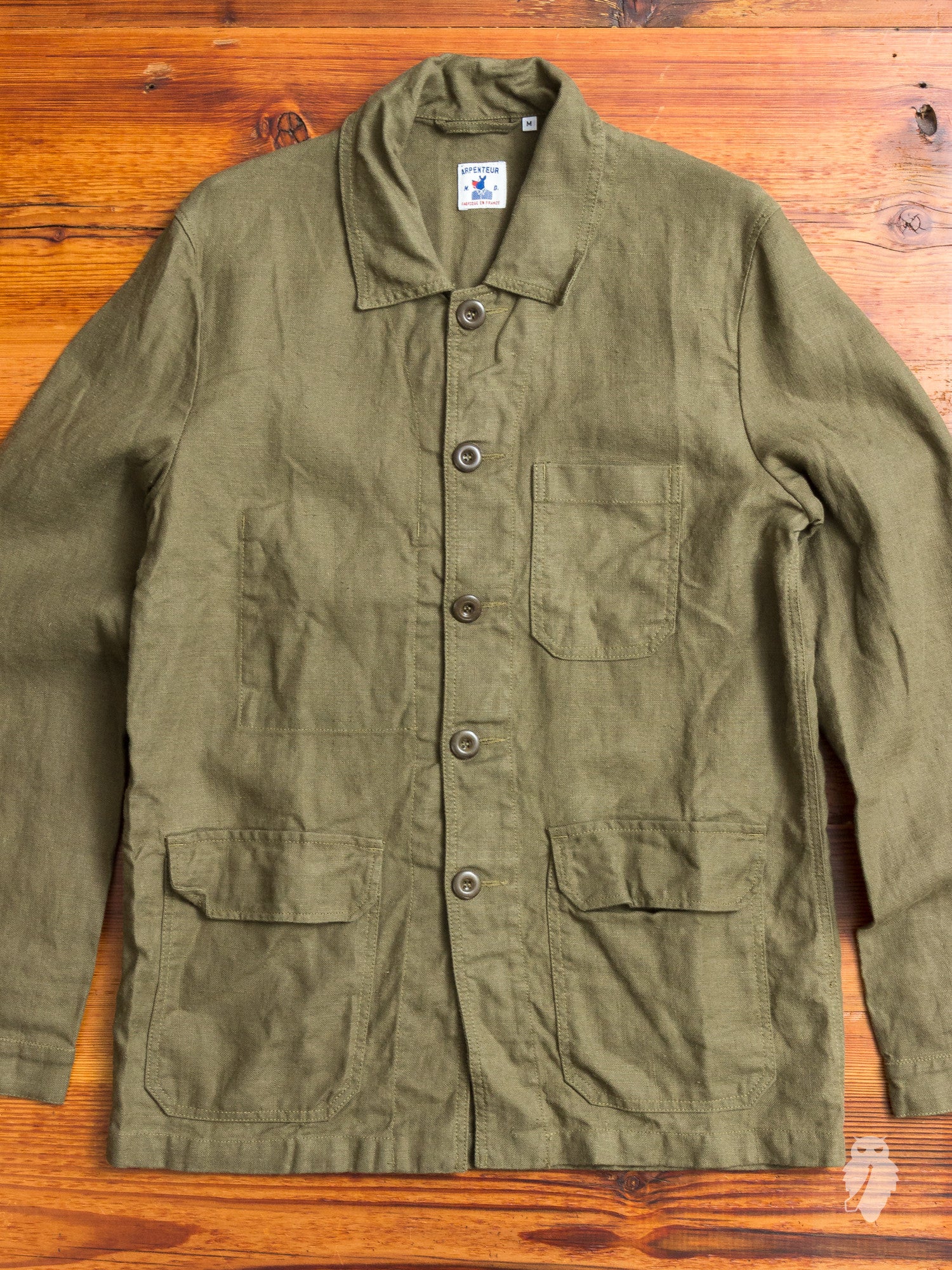 "Travail" Linen Work Jacket in Olive – Blue Owl Workshop