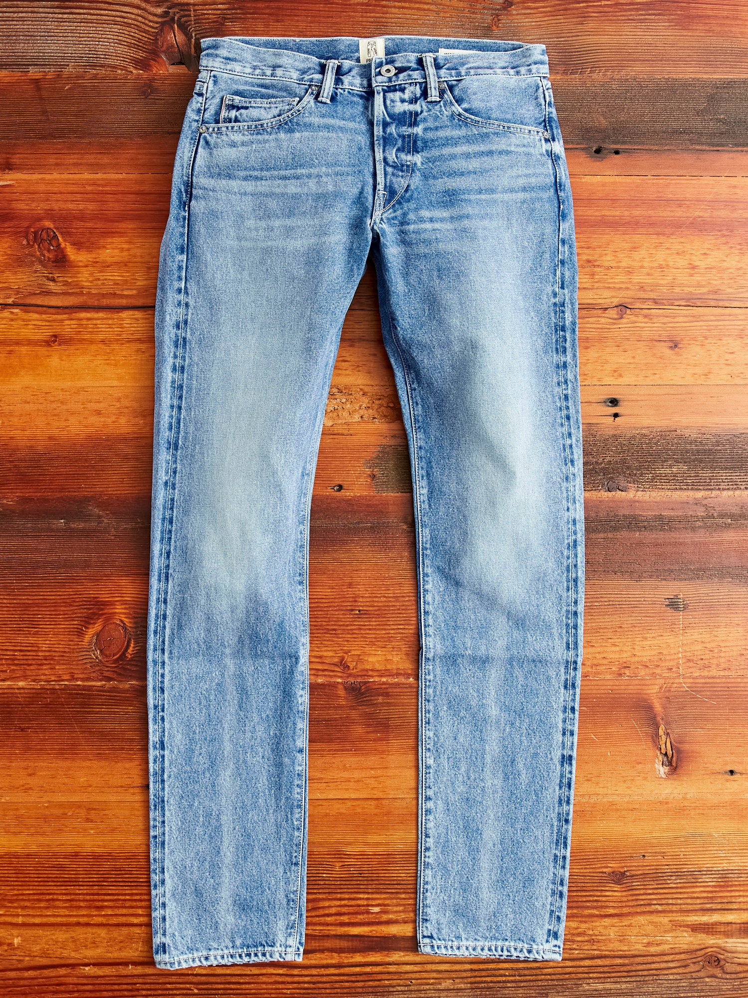 "Lou" 12.5oz Washed Natural Slub Selvedge Denim - Pen Slim – Blue Owl ...