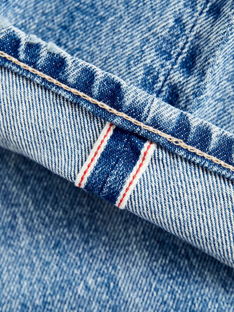 "Lou" 12.5oz Washed Natural Slub Selvedge Denim - Pen Slim – Blue Owl ...
