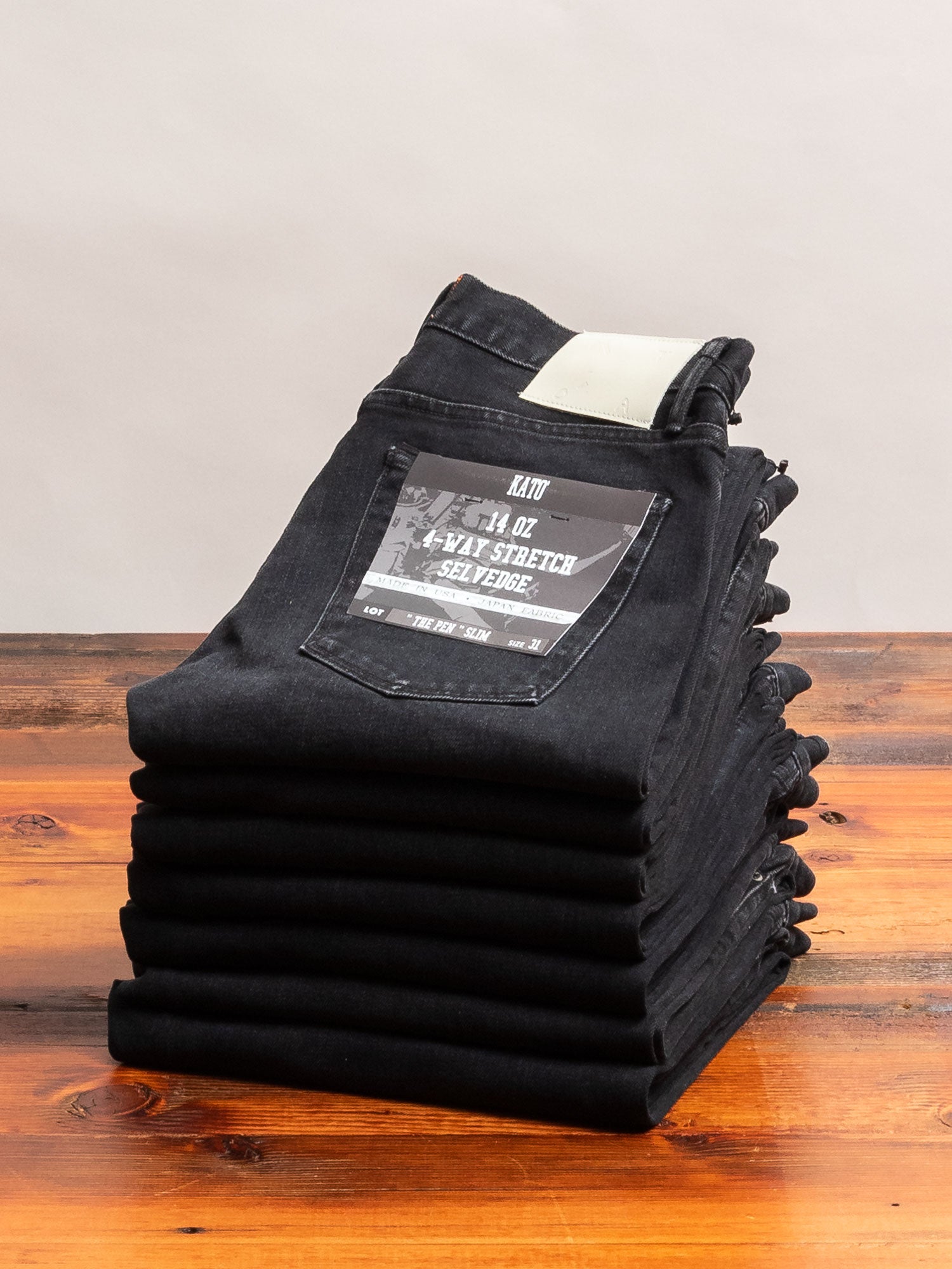 "Paul" 14oz Washed Black Stretch Selvedge Denim - Pen Slim – Blue Owl ...