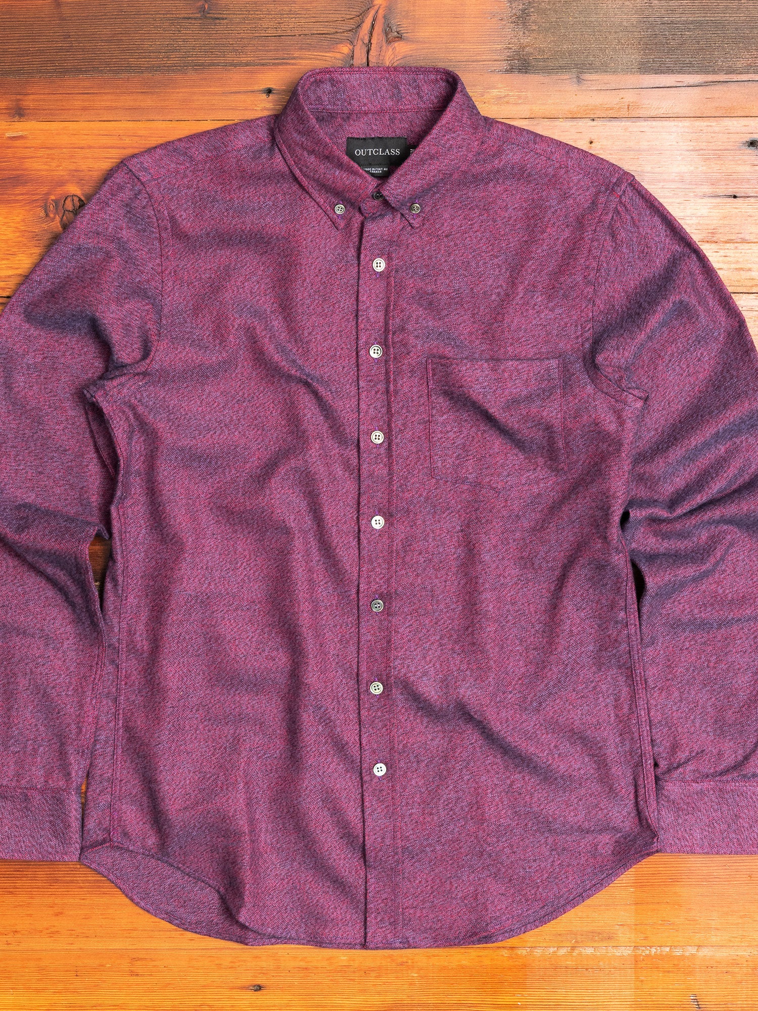 Twill Flannel Button-Down Shirt in Magenta – Blue Owl Workshop