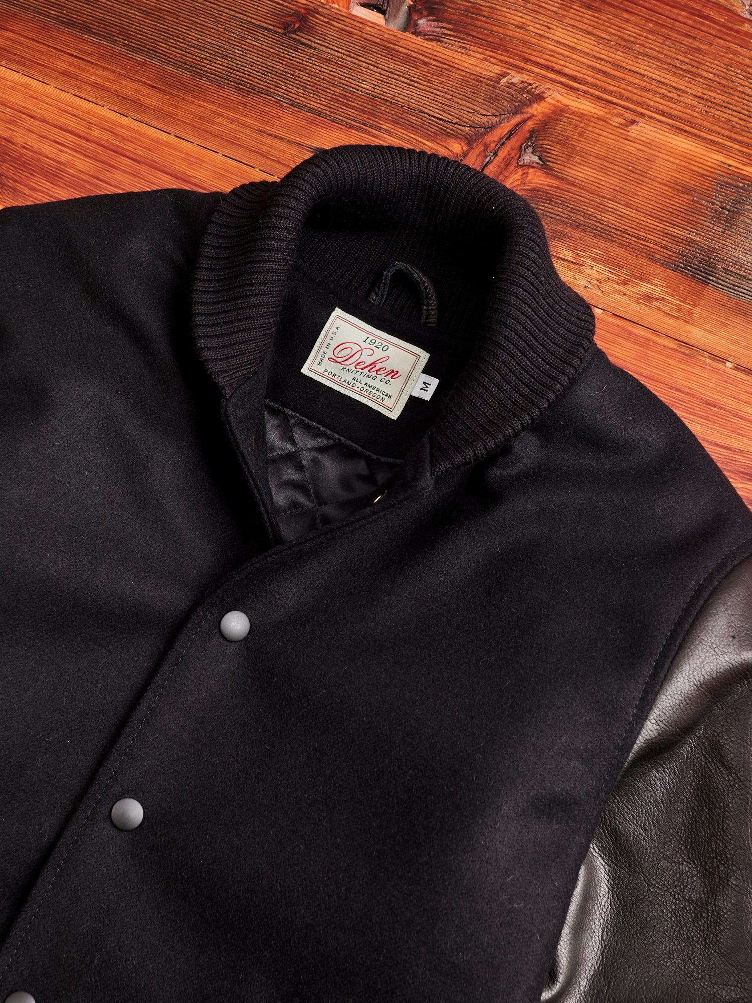 Varsity Jacket in Black – Blue Owl Workshop