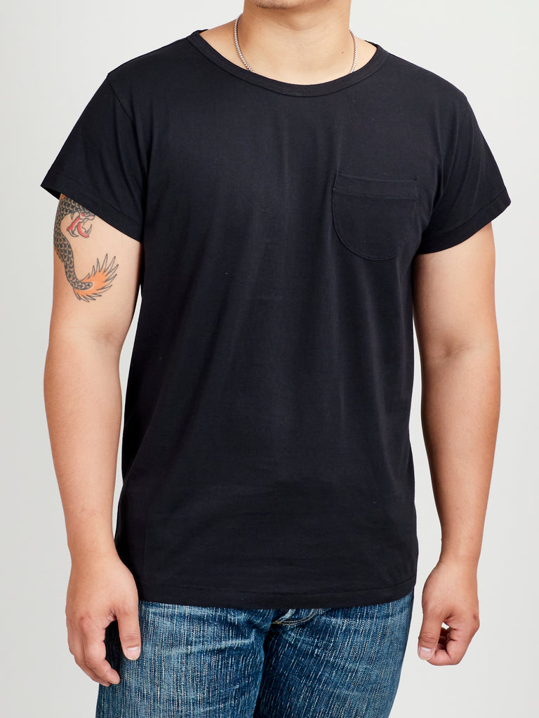 Organic Cotton Tubular Pocket T-Shirt in Black – Blue Owl Workshop