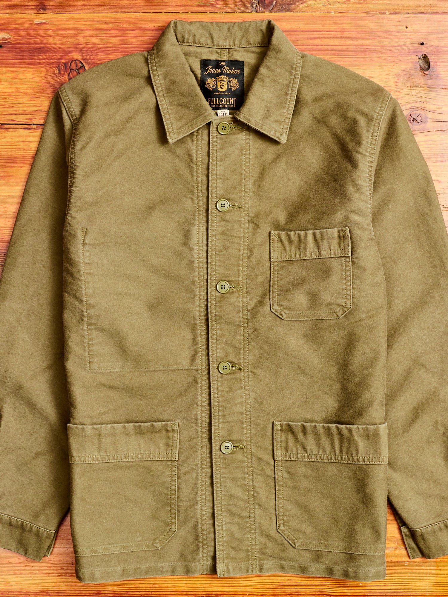 French Moleskin Work Jacket in Olive – Blue Owl Workshop