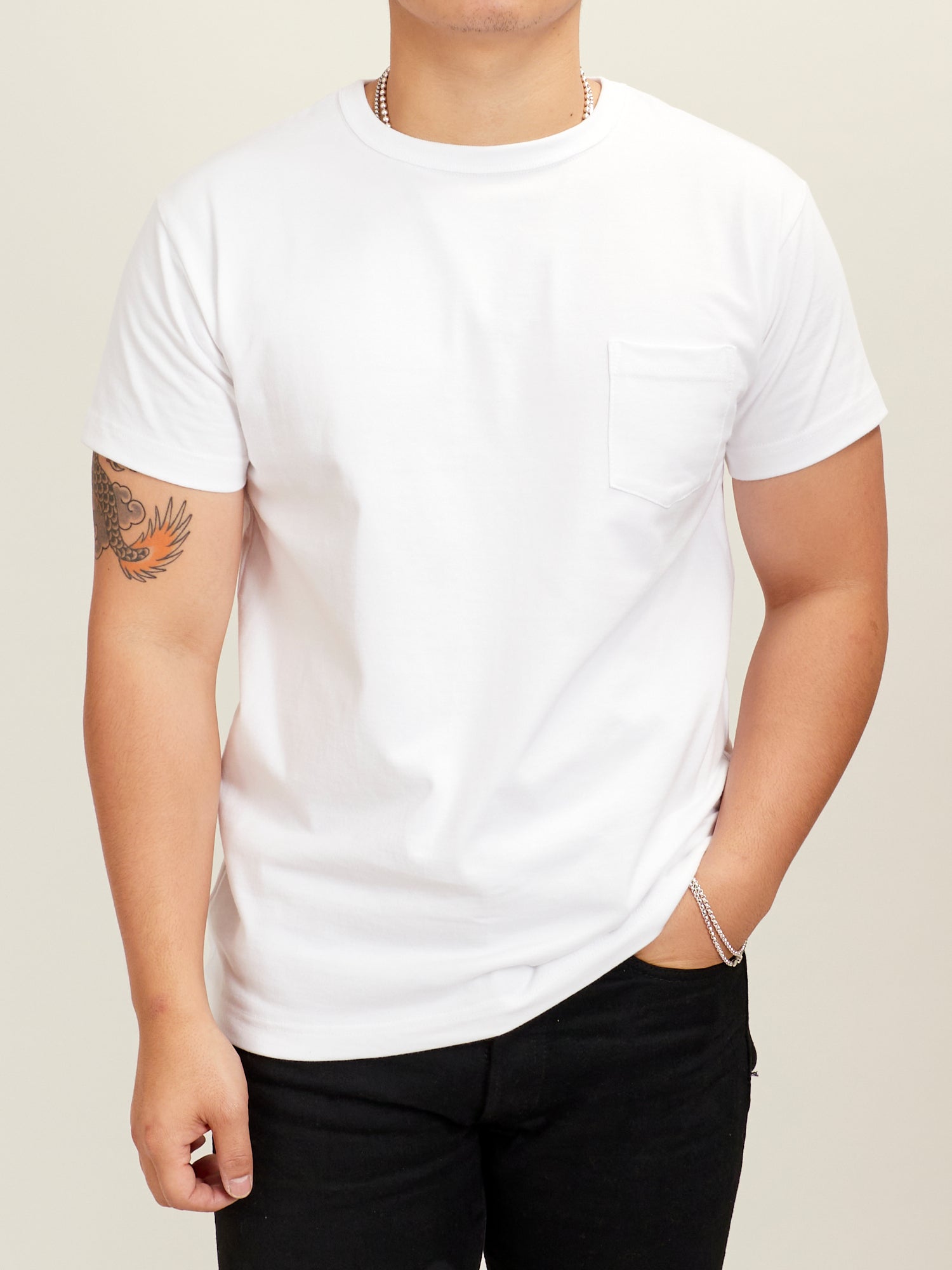 2-Pack Heavyweight Pocket T-Shirts in White – Blue Owl Workshop