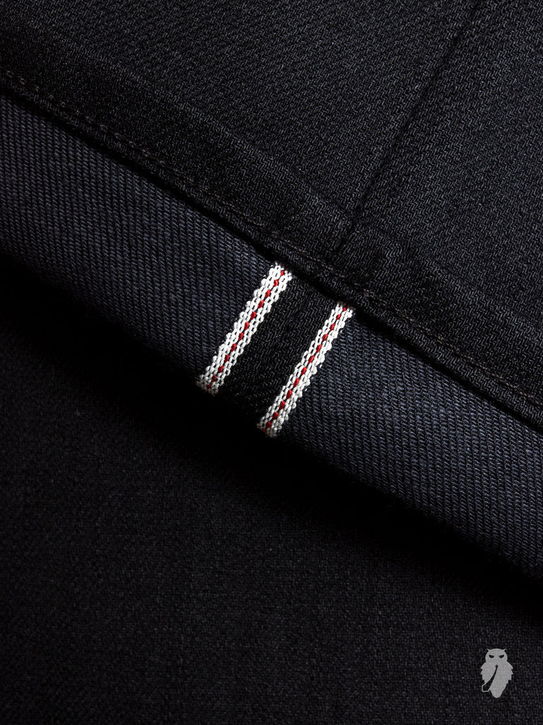 10.5oz Black Stretch Selvedge Denim - Needle Skinny – Blue Owl Workshop