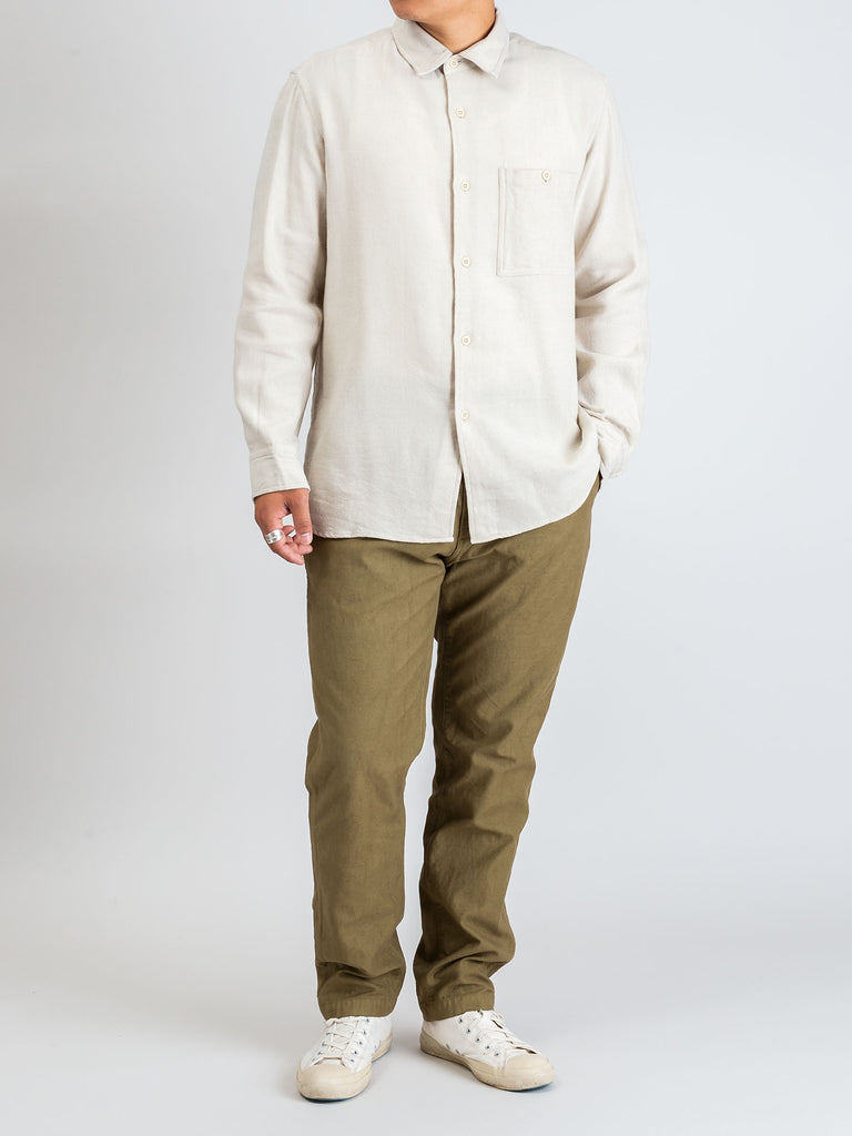 Linen-Wool Work Shirt in Off White – Blue Owl Workshop